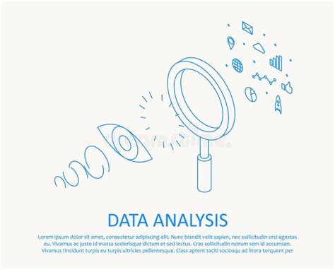 Isometric Thin Line Design Concept Data Analysis Stock Vector Illustration Of Analysis