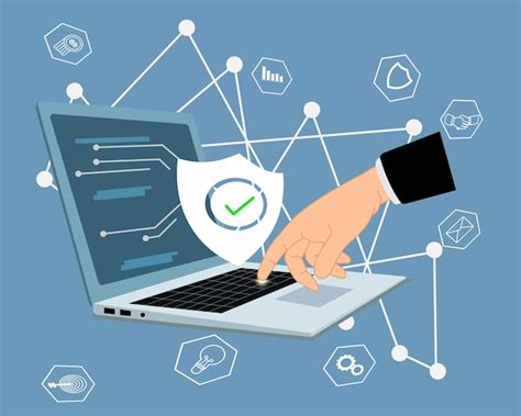 Premium Vector Businessman Using Laptop Secure Encryption Technology