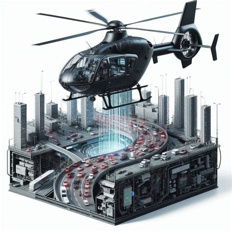 163 148 Aerial Helicopter Traffic Simulation Simulating And Stock
