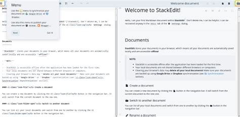 StackEdit editor de texto Markdown online con publicación directa y sincronizado con Dropbox y