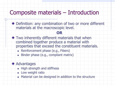 Ppt Me 429 Introduction To Composite Materials Powerpoint