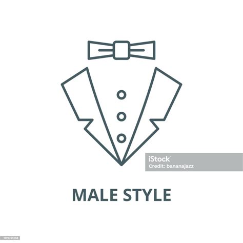 男性風格向量線圖示 線性概念 輪廓符號 符號向量圖形及更多一組物體圖片 一組物體 人 使用電話 Istock