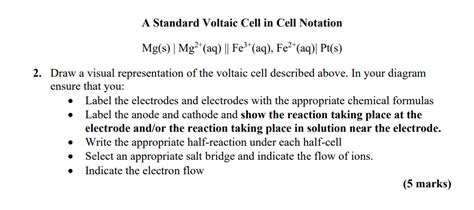 Solved A Standard Voltaic Cell In Cell Notation Chegg Com