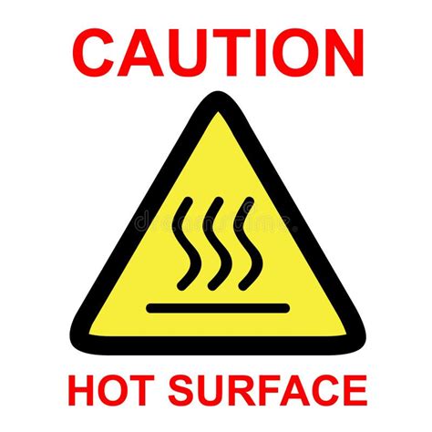 Simple Vector Sign Caution Hot Surface Isolated On White Background Stock Vector Illustration