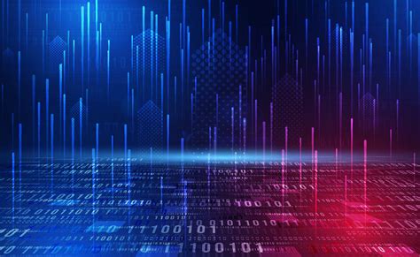 Digital Technology Binary Code Blue Background Matrix Cyber Technology