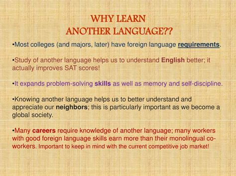 ppt why learn another language powerpoint presentation free