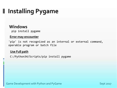 game development with python and pygame ppt