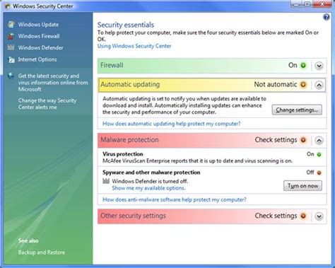 2015 Using Windows Security Center Overview And Settings Guide