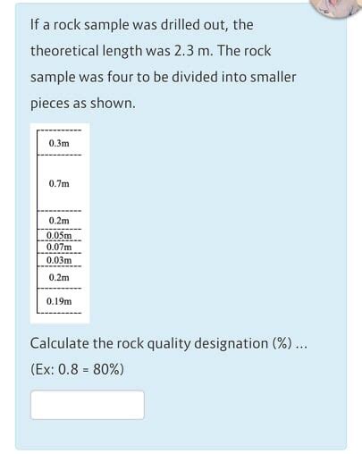Solved If A Rock Sample Was Drilled Out The Theoretical Chegg Com
