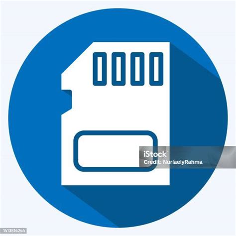 Icon Memory Card Cocok Untuk Simbol Komponen Komputer Gaya Bayangan Panjang Desain Sederhana