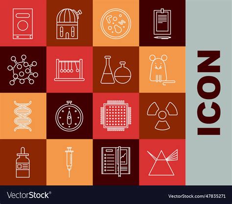 Set Line Light Rays In Prism Radioactive Rat Vector Image