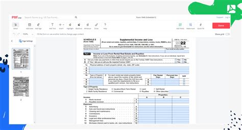 Form 1040 Schedule E Pdfliner Blank Template