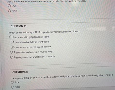 Solved Alpha Motor Neurons Innervate Extrafusal Muscle