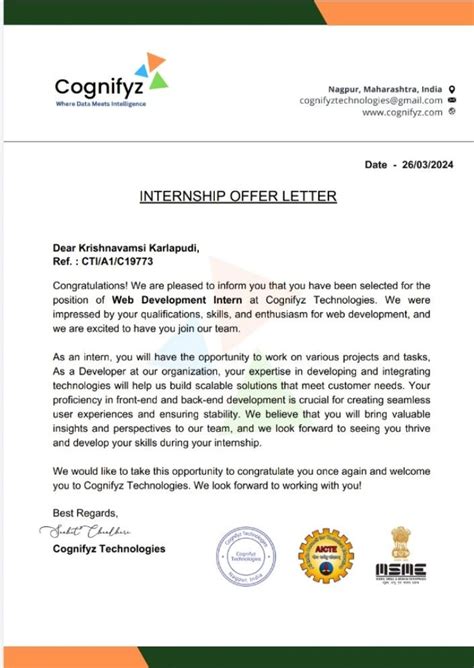 Krishnavamsi Karlapudi On Linkedin Internship Webdevelopment Cognifyz Excitedtolearn