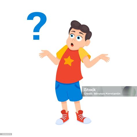 의심의 여지가 소년 아이 질문 평면 스타일 디자인 벡터 일러스트 는 흰색 배경에 고립 걱정하는에 대한 스톡 벡터 아트 및 기타 이미지 걱정하는 고등학교 이하 공부