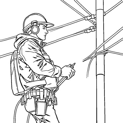 Best Electrician Coloring Pages Free Printable Pdf