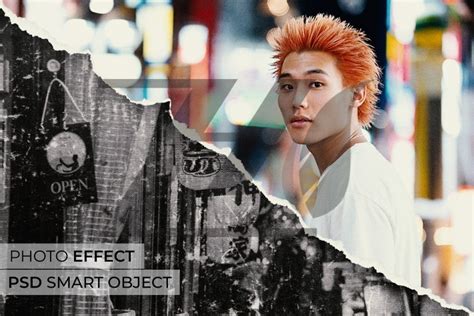 دانلود فایل لایه باز افکت عکس کاغذ پاره دانلود رایگان فایل لایه باز، Psd، وکتور، لوگو و موکاپ