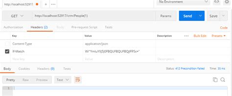 etags do not work if match and if none match headers comparison precondition failed · issue 592