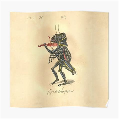 Grasshopper Playing A Fiddle By Charles Briton 1873 Poster For Sale