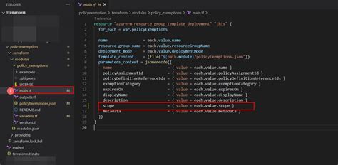 create a policy exemption where the scope is a resource azure