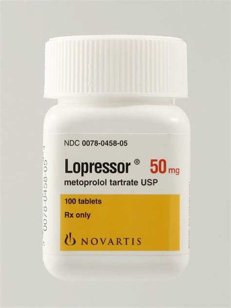 Lopressor® Metoprolol Tartrate 50 Mg Tablets 100 Count Mcguff