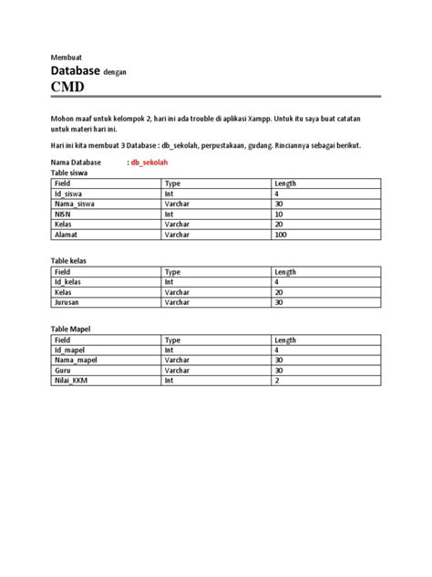 Membuat Database Dengan Cmd Pdf