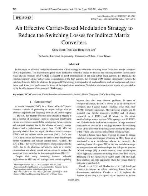 Pdf An Effective Carrier Based Modulation Strategy To Reduce The