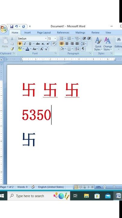 Insert Swastik Symbol In Ms Word Short Youtube