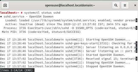 how to start and enable sshd service in opensuse linux cyberithub