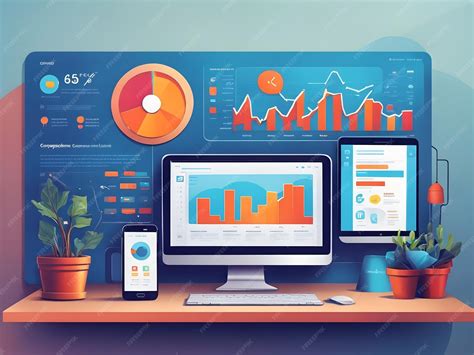 Premium Ai Image Computer Screens Modern Infographic Statistics And Data Analytics