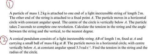Solved A Particle Of Mass 12 Kg Is Attached To One End Of A Light