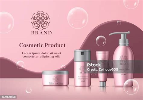 거품 벡터 템플릿화장품 제품 바디 보습 크림 미백 로션 자외선 차단 제 핑크 보틀 포장 회색 캡을 배경으로 한 그레이 캡을 위한 화장품 모의 제품 벡터 일러스트레이션 3차원