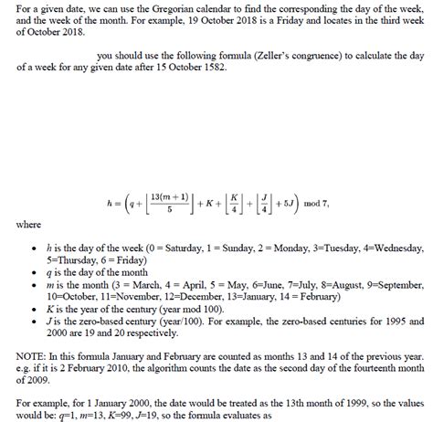 Solved For A Given Date We Can Use The Gregorian Calendar