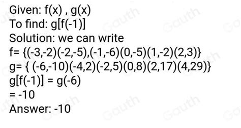 Solved A The Table Below Shows Some Inputs And Outputs Of Function F And G Evaluate G F 1