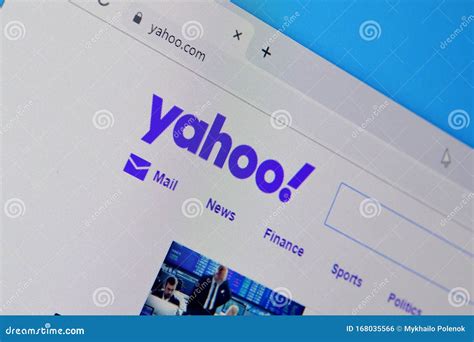Homepage Of Yahoo Website On The Display Of Pc Url