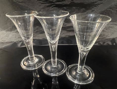 3 Teardrop Wine Glasses By Blenko Glass Bubble In Stem Made For