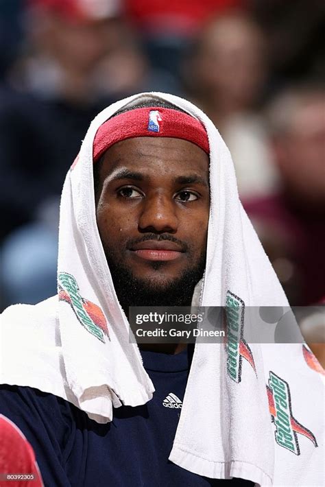 Lebron James Of The Cleveland Cavaliers Looks On From The Bench News