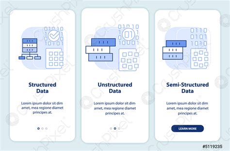 Types Of Big Data Light Blue Onboarding Mobile App Screen Stock Vector 5119235 Crushpixel