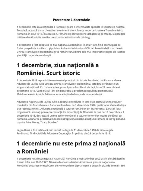 Prezentare 1 Decembrie Pdf