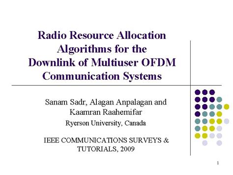 Radio Resource Allocation Algorithms For The Downlink Of