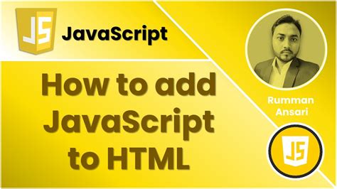How To Add Javascript To Html Youtube