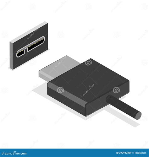 3d Isometric Flat Vector Set Of Usb Types Item 1 Stock Illustration Illustration Of Connect