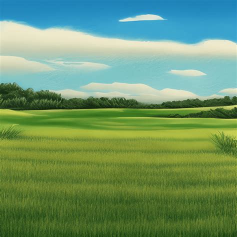 Rolling Plains With Grass Illustration Painting · Creative Fabrica