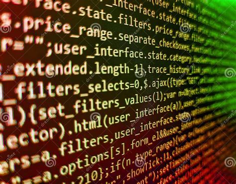 abstract modern virtual computer script lines of code of a software