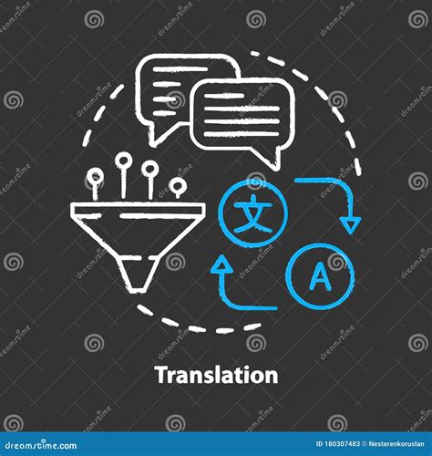 Translation Chalk Concept Icon Online Translator Idea Foreign Language Learning Stock Vector