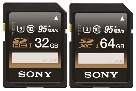 Sony Uhs 1 U3 32gb And 64gb Memory Cards With 95 Mb S Transfer Speed