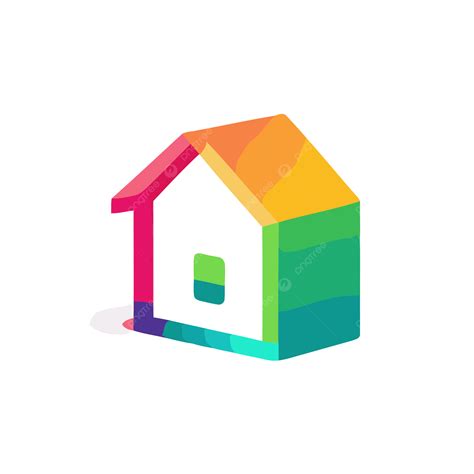 3가지 배경의 화려한 집 로고 벡터 흰색 배경에 집 G의 단순한 다채로운 아이콘 그림자 없음 작은 프레임 중앙 Png 일러스트 및 벡터 에 대한 무료 다운로드