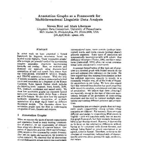 Annotation Graphs As A Framework For Multidimensional Linguistic Data Analysis Acl Anthology
