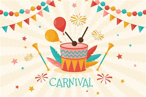 플랫 카니발 이벤트 배경 무료 벡터