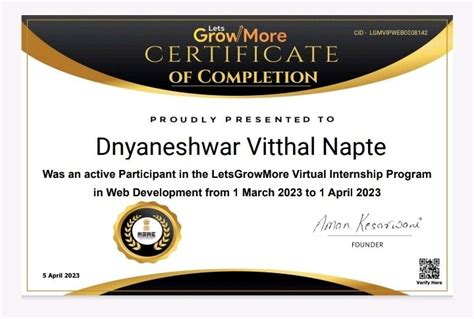 Webdevelopment Internship Intern Amankesarwani Dnyaneshwar Napte